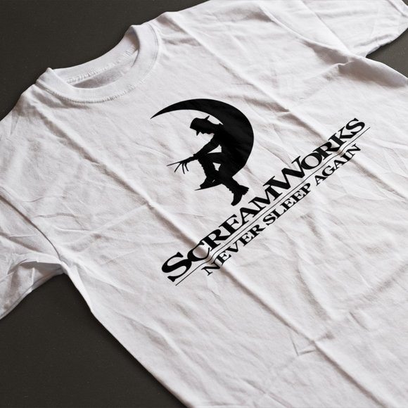 Gildan | Shirts | Screamworks Never Sleep Again Freddy Krueger White ...